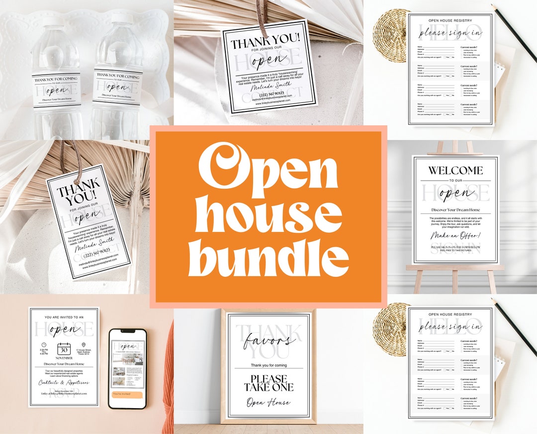 Editable Open House Bundle Template Minimalist Realtor Open - Etsy