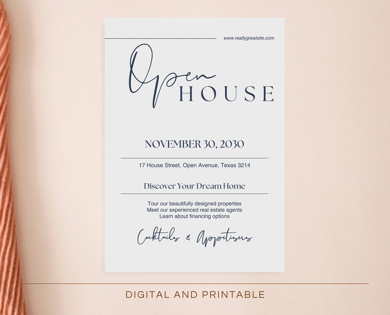 Editable Open House Invitation Template, Minimalist Realtor Open House ...
