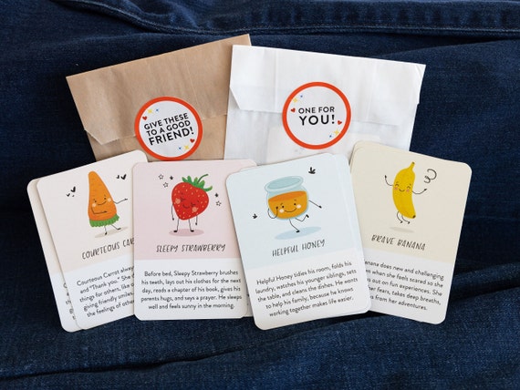 Character-building Story Trading Cards for Kids 2 Sets | Etsy