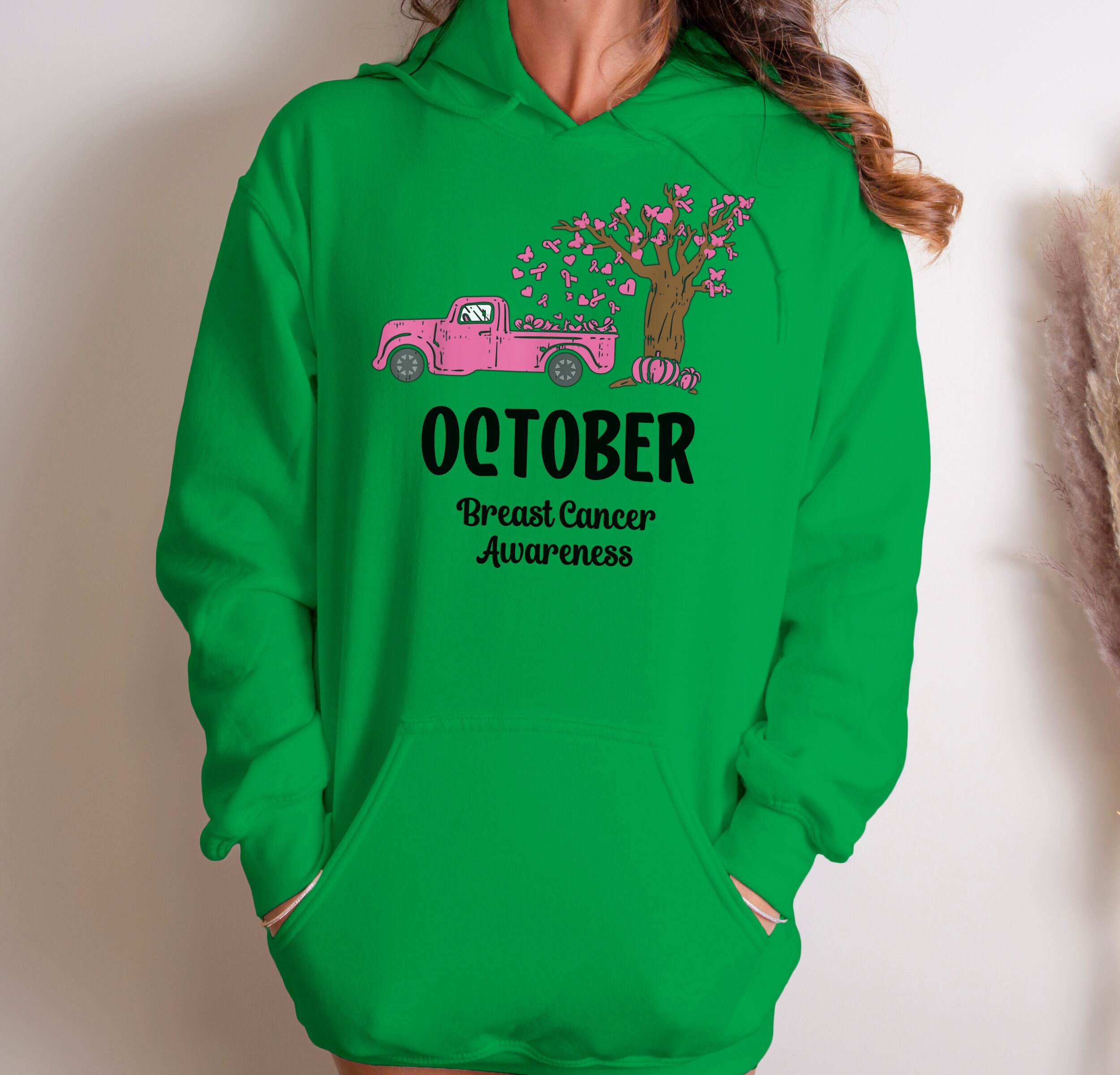 Pink Ribbon Hoodie, Breast Cancer Sweats, Cancer Supporter, Fight ...