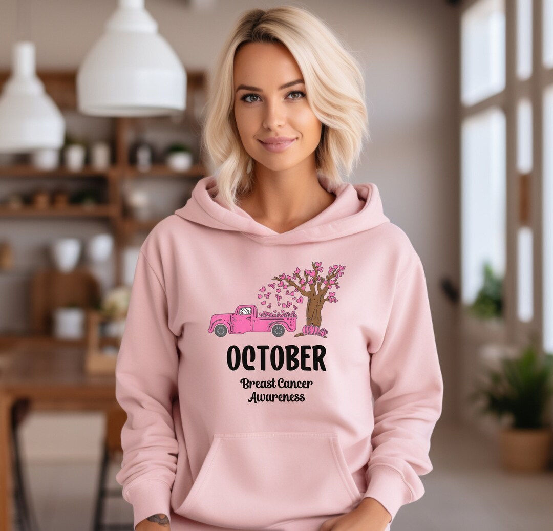 Pink Ribbon Hoodie, Breast Cancer Sweats, Cancer Supporter, Fight ...