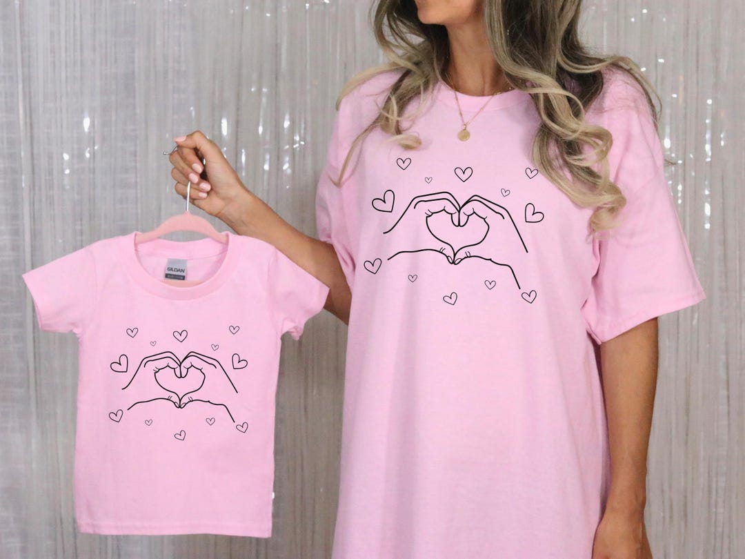 Valentine Heart Hands T-shirt, Music Lover Gift Tee, Hand Heart Graphic ...