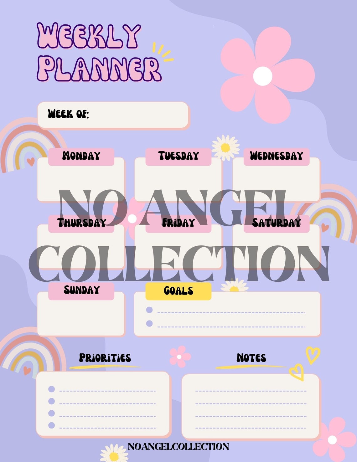Weekly Planner | Rainbow Weekly Planner | Digital Planner | Printable ...