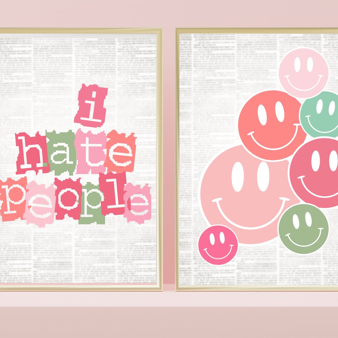 Happy Haters Art for Walls - Etsy