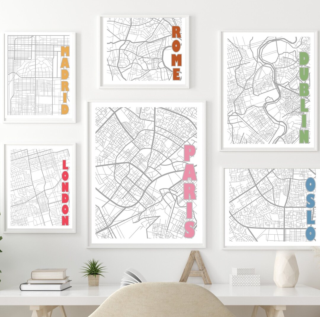 Maps Art for Walls - Etsy