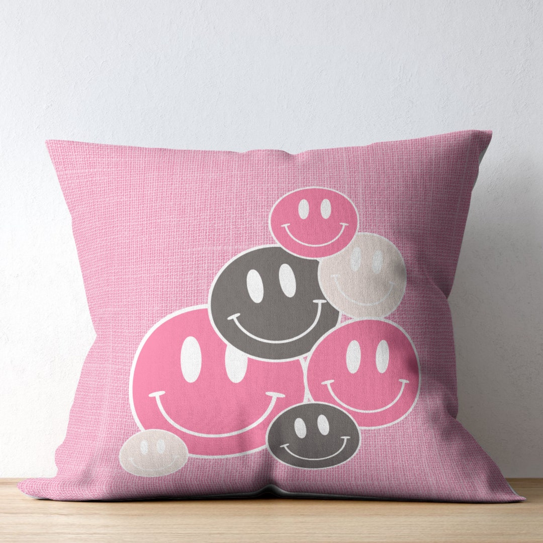 Slay the Day Happy Face Throw Pillow | Dorm Bed Pillow - Etsy