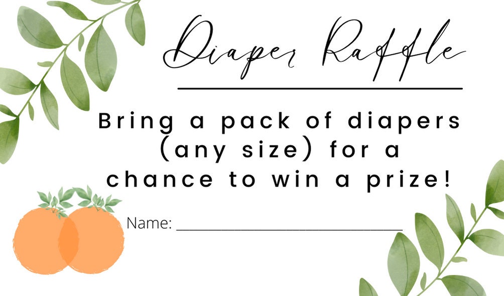 Mandarin Baby Shower Invitation, Diaper Raffle Ticket (digital) - Etsy