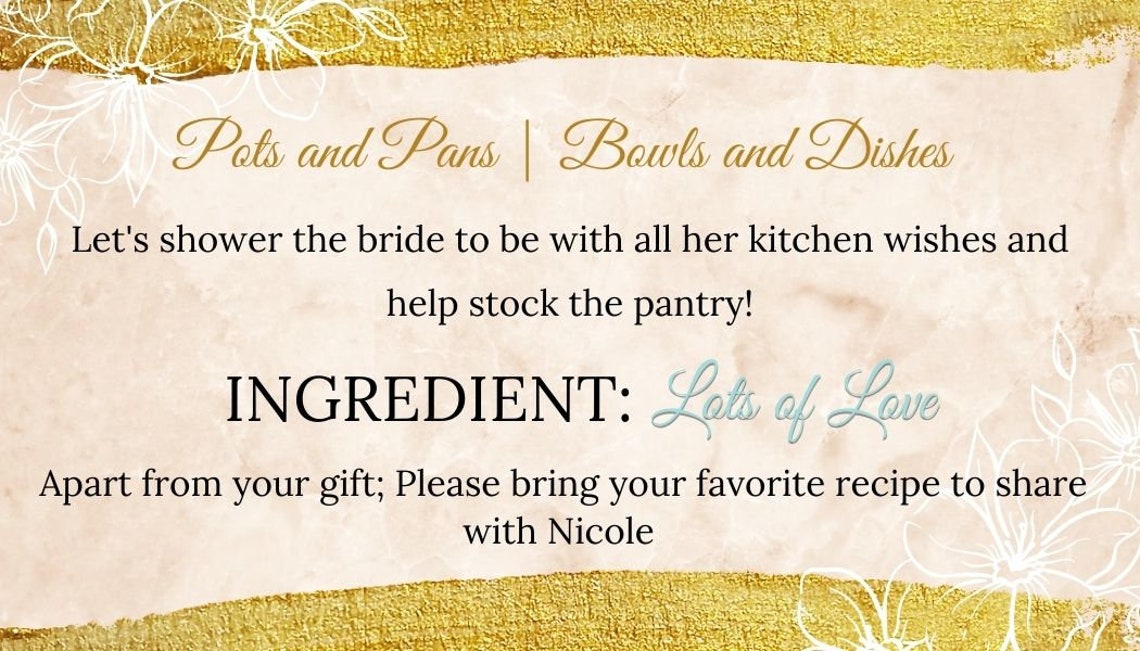 Bridal Shower Pantry Gift Invitation Family Invitation - Etsy