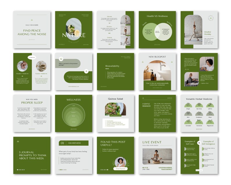 40 Holistic Wellness Instagram Post Templates Fully Editable on Canva ...