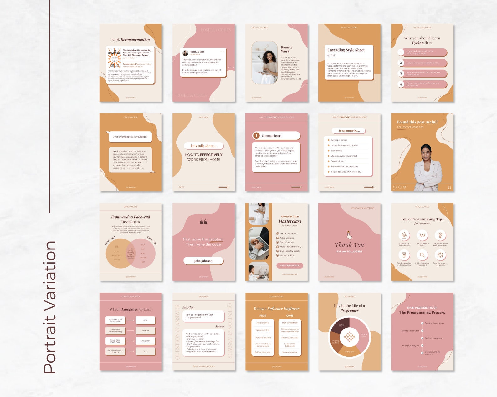 40 Fun & Feminine Instagram Post Templates Edit on Canva - Etsy