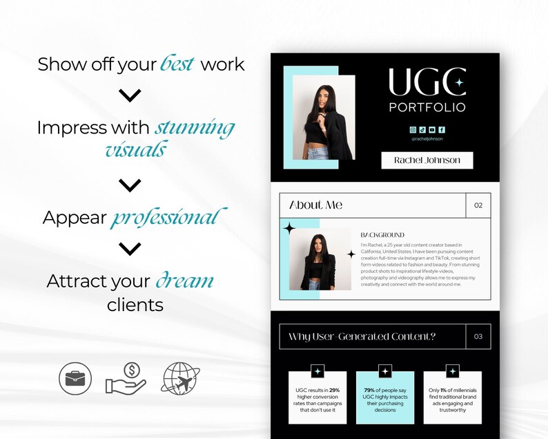 UGC Portfolio Template | Canva Website | Bold Chic Minimalistic | UGC ...