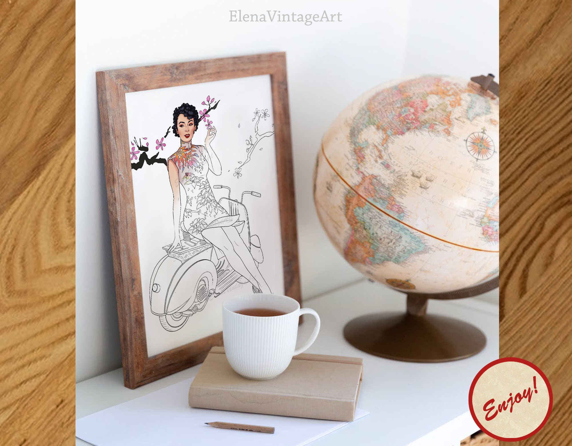 10 Pin Up coloring pages |Adult coloring book| pin up printable instant ...