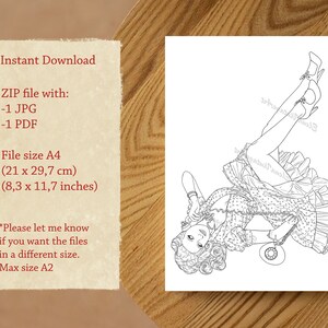 Adult Coloring Page| Pin up Printable Instant Download| Pdf Coloring ...