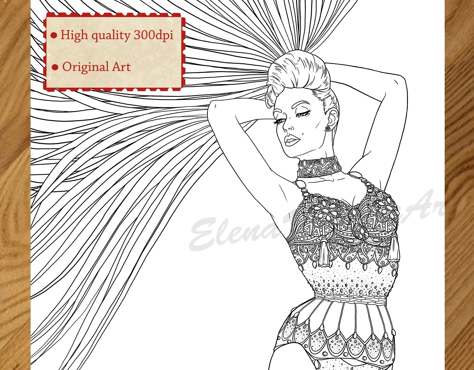 Adult Coloring Page | Burlesque Printable Instant Download| Pdf ...