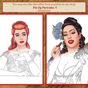 Adult Coloring Page| Pin up Printable Instant Download| Pdf Coloring ...