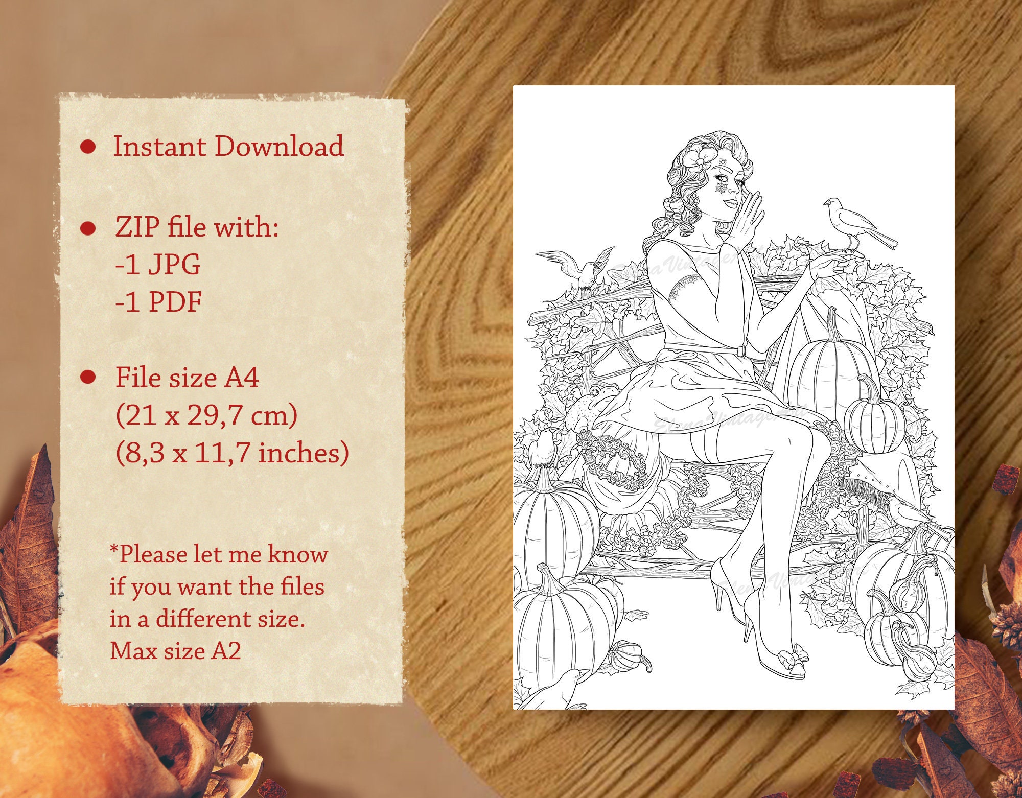 Halloween Girl Coloring Book Pages Pin up Coloring Page - Etsy