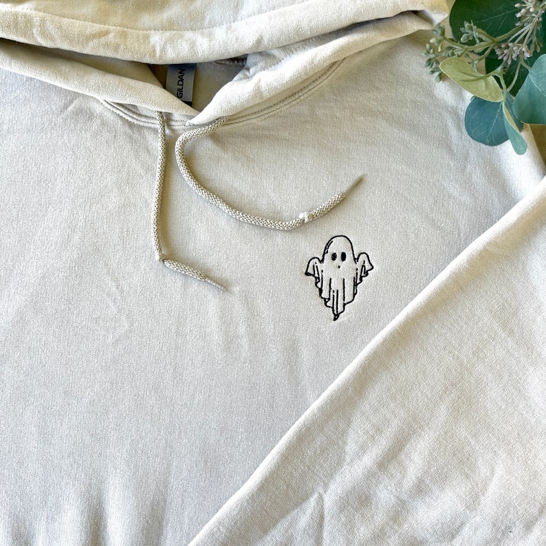 Halloween Ghost Embroidered Hoodie Ghost Sweatshirt Trendy - Etsy
