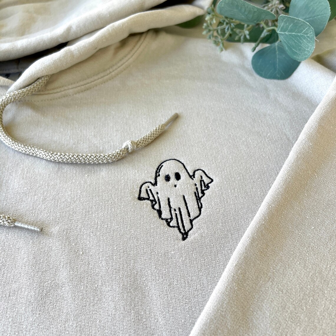 Halloween Ghost Embroidered Hoodie Ghost Sweatshirt Trendy - Etsy
