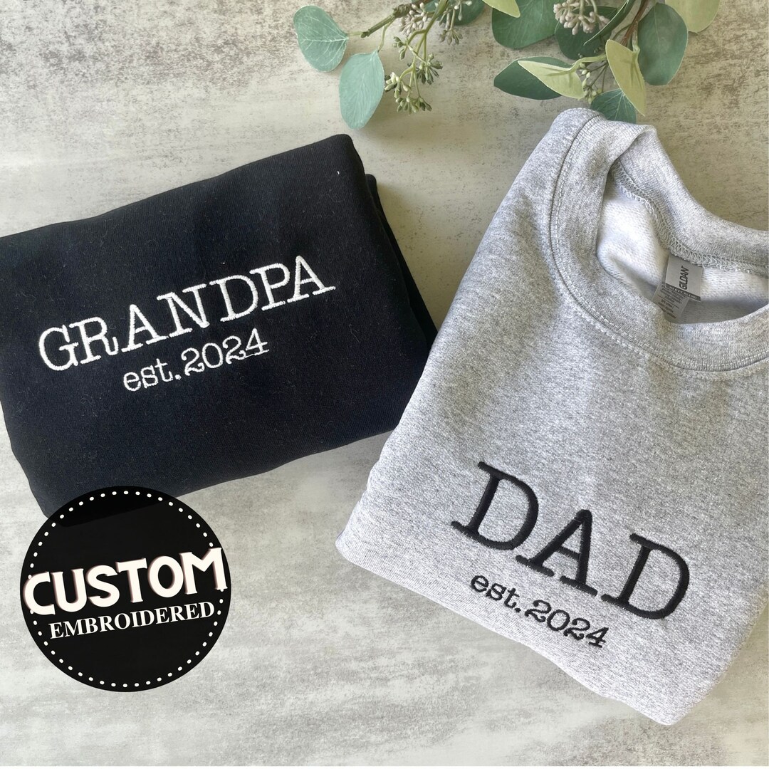 Embroidered Personalized Grandpa Sweatshirt, Custom Grandpa Sweatshirt ...