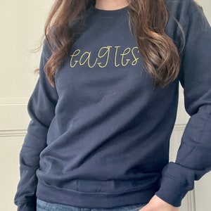 Embroidered Team Sweatshirt, Mascot Sweatshirt, Embroidered School Team ...