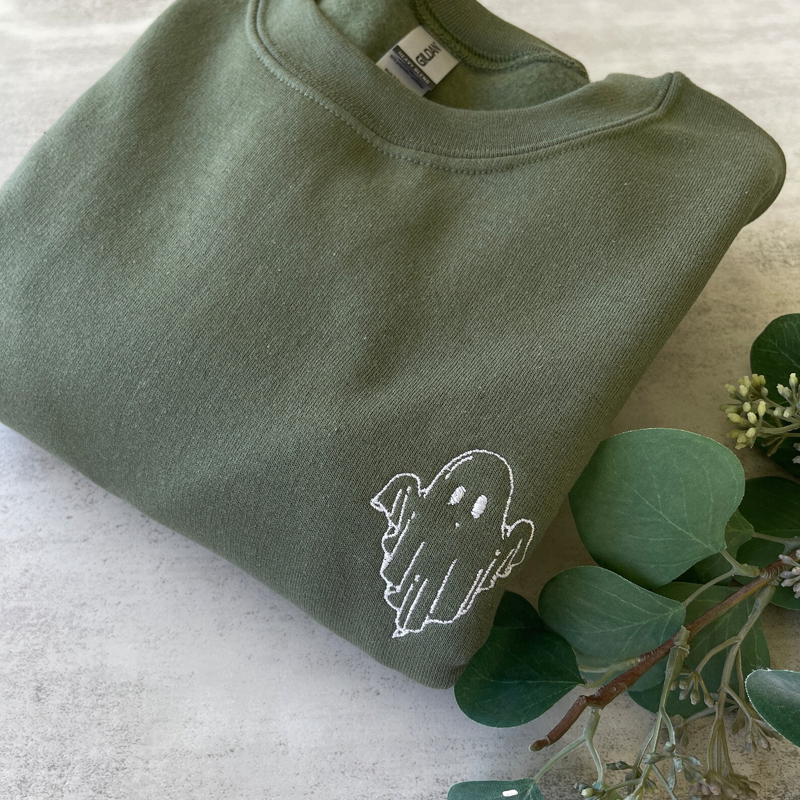 Halloween Ghost Embroidered Hoodie Ghost Sweatshirt Trendy - Etsy