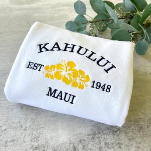 Embroidered Maui Hawaii Sweatshirt, Gift for Her, Hawaii Sweatshirt ...