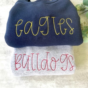 Embroidered Team Sweatshirt, Mascot Sweatshirt, Embroidered School Team ...