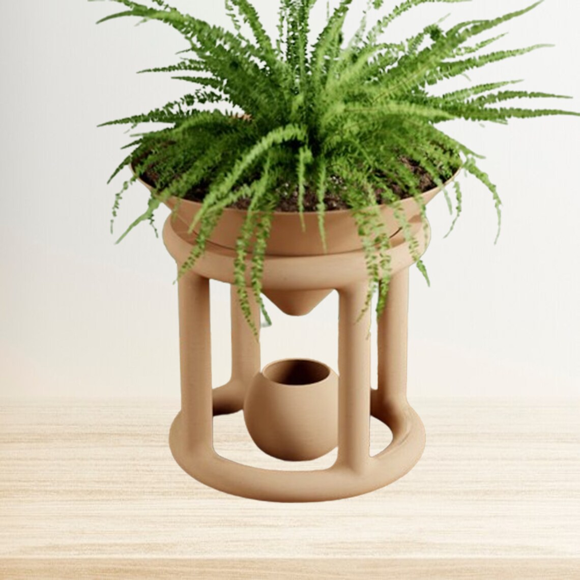 The FUNNEL Planter With Stand and Water Catch for Indoor House Plants ...