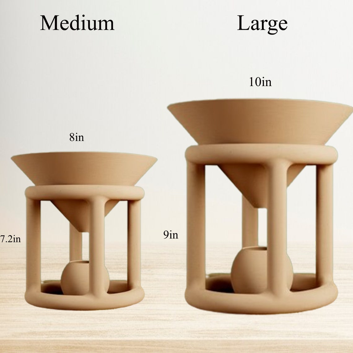 The FUNNEL Planter With Stand and Water Catch for Indoor House Plants ...