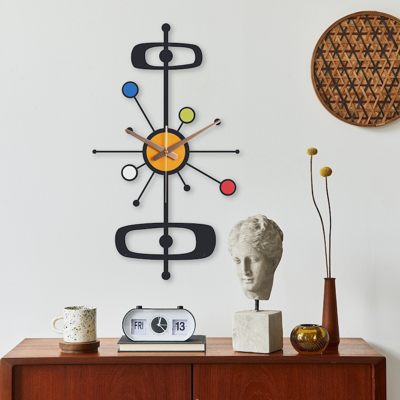 Mid Century Wall Clock - Etsy