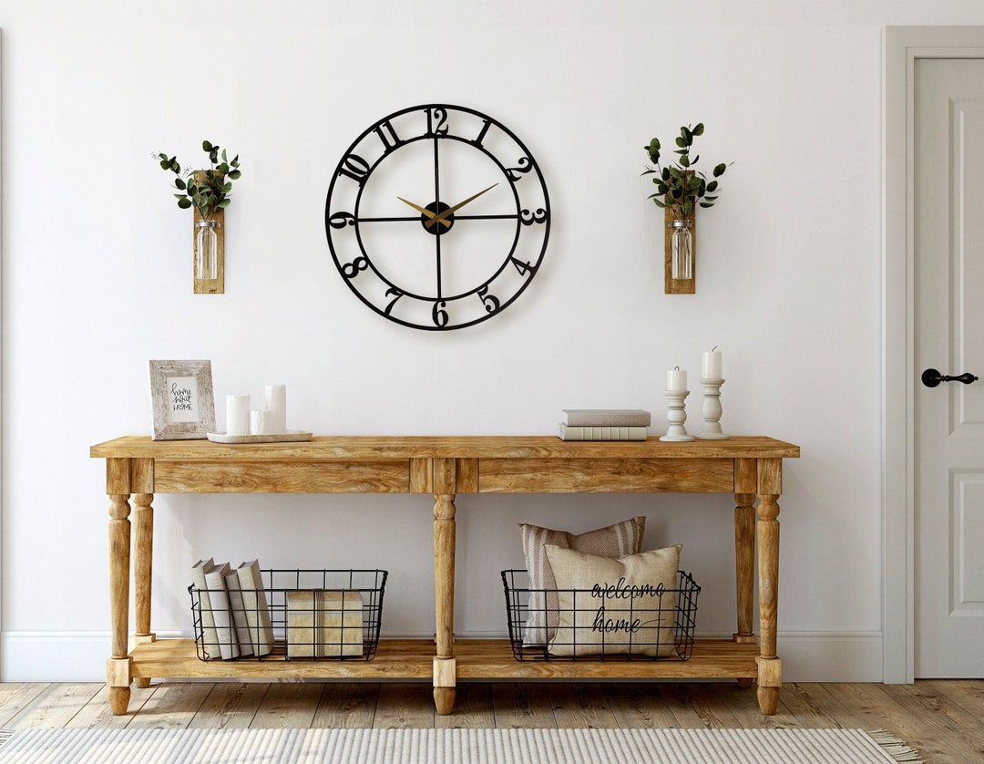 Silent Large Wall Clock Battery Operated Clock for Wall - Etsy