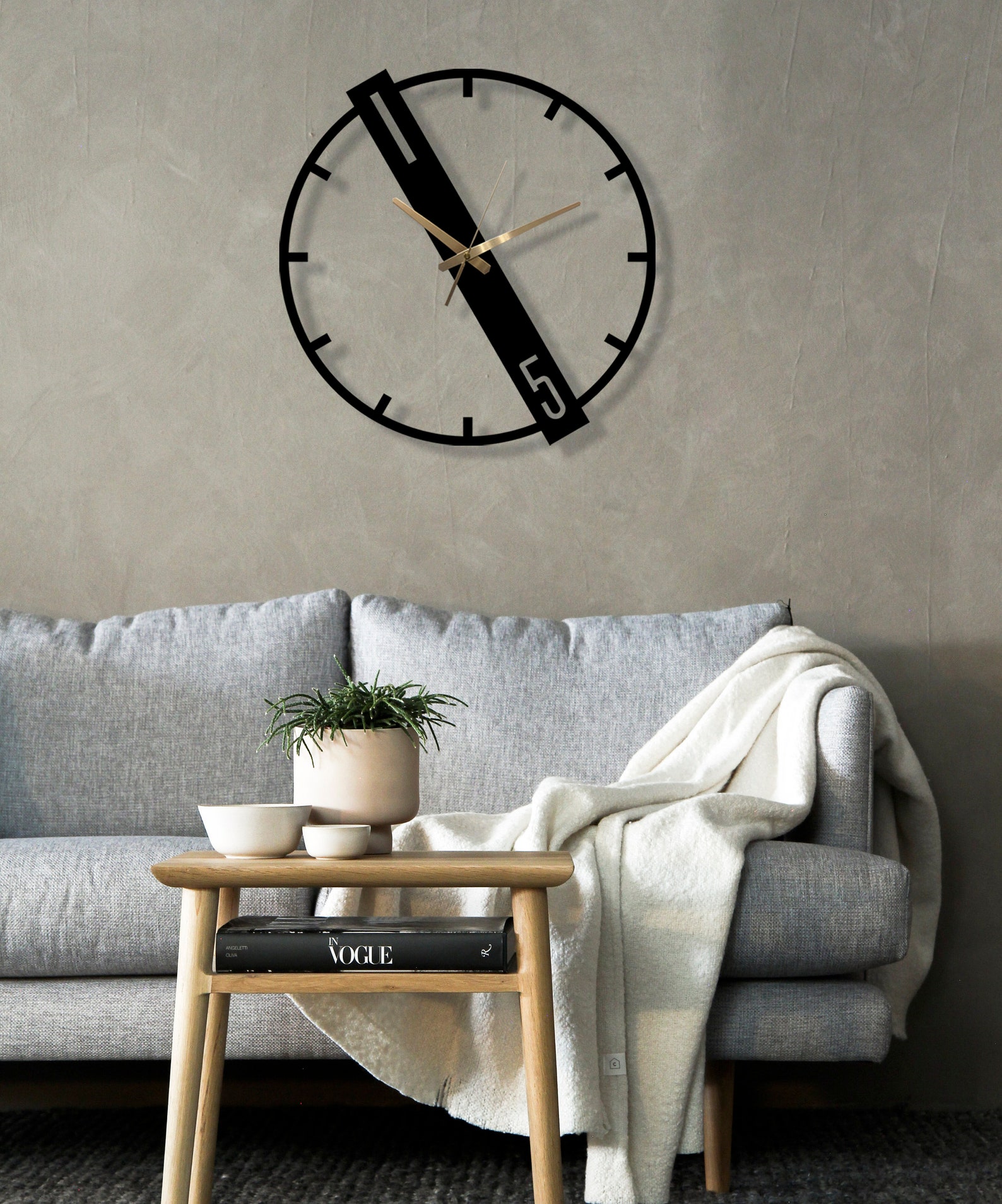 Minimalist Large Wall Clock Modern Wall Clock Nordic Wall - Etsy