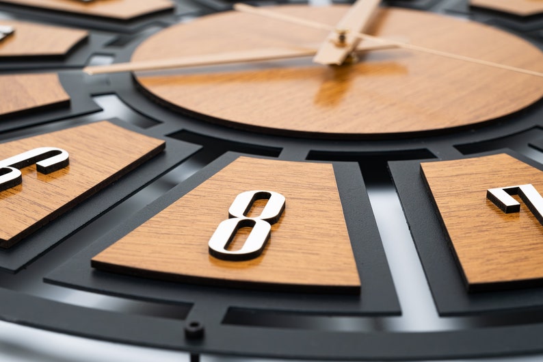 Large Wall Clock With Numbers Wall Clock Wood Wall Clock - Etsy