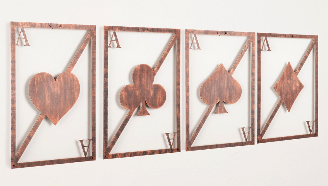 Gambit Full Aces Wall Decor, Poker Wall Art, Livingroom Wall Decor ...