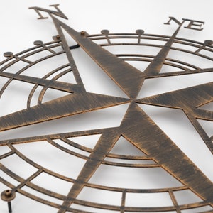 Metal Compass Rose Nautical Wall Decor, Metal Compass Sign, Outdoor ...