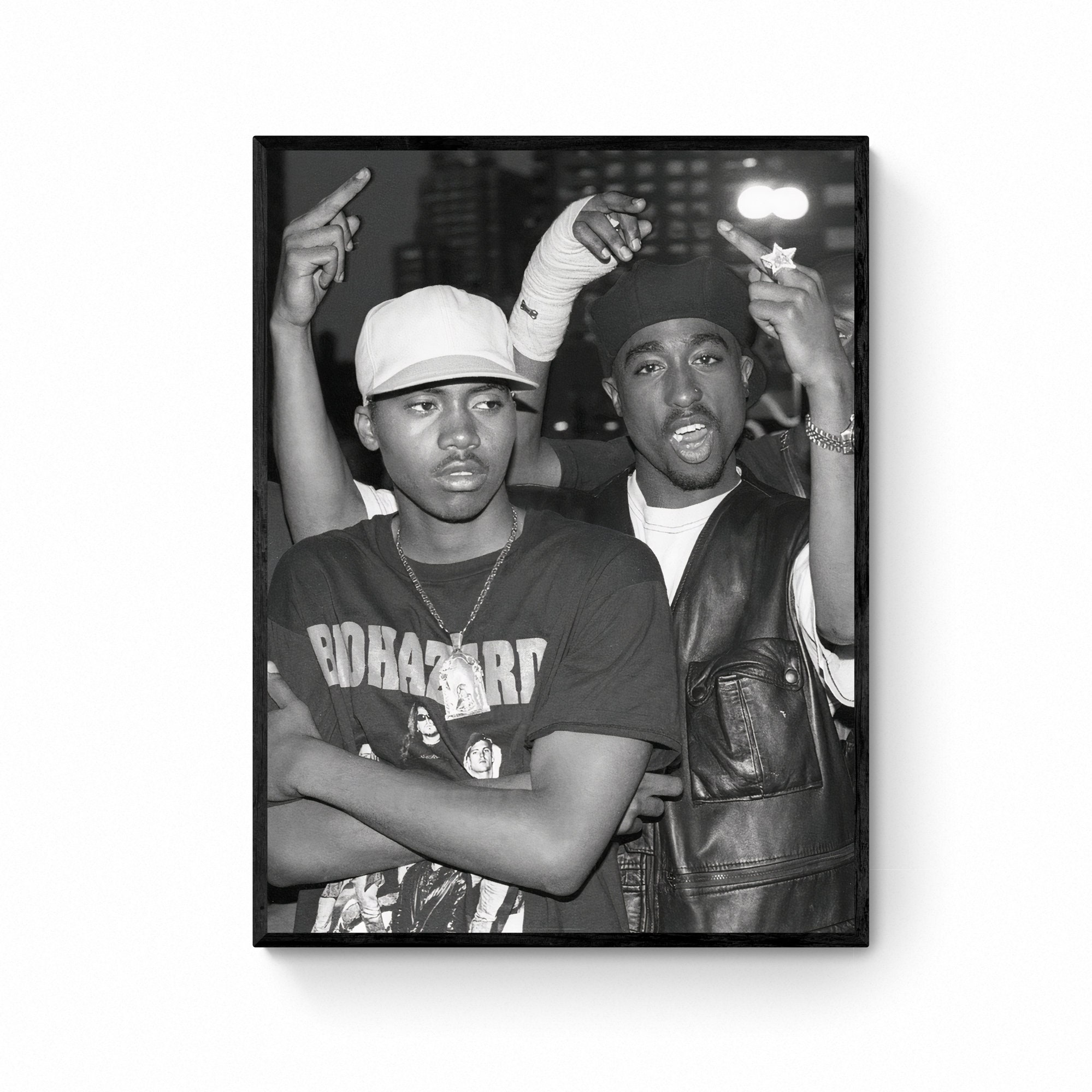 TUPAC X NAS POSTER Opciones disponibles enmarcadas de - Etsy México