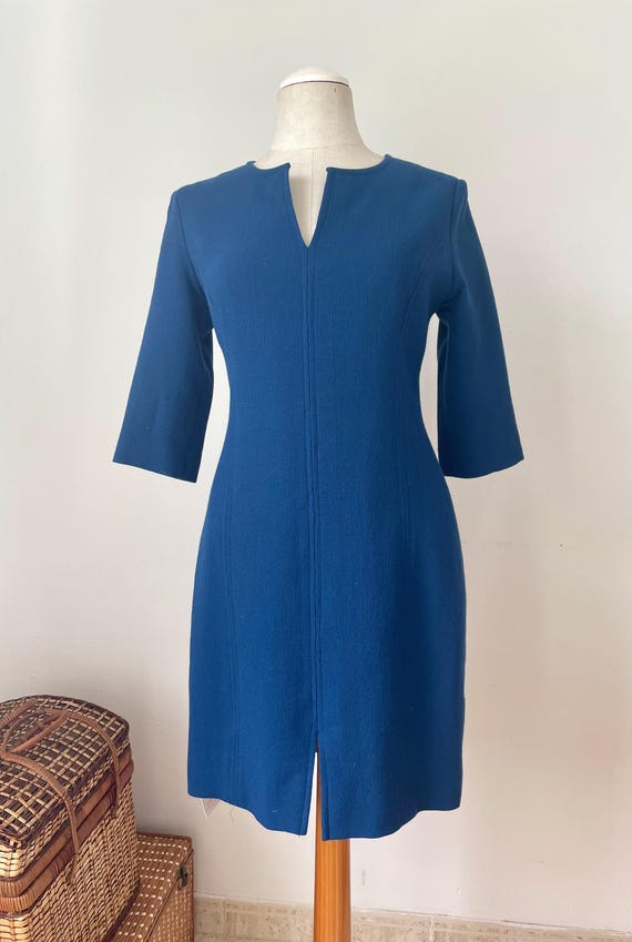 Incredible custom made blue dress form 90's in size S - Gem