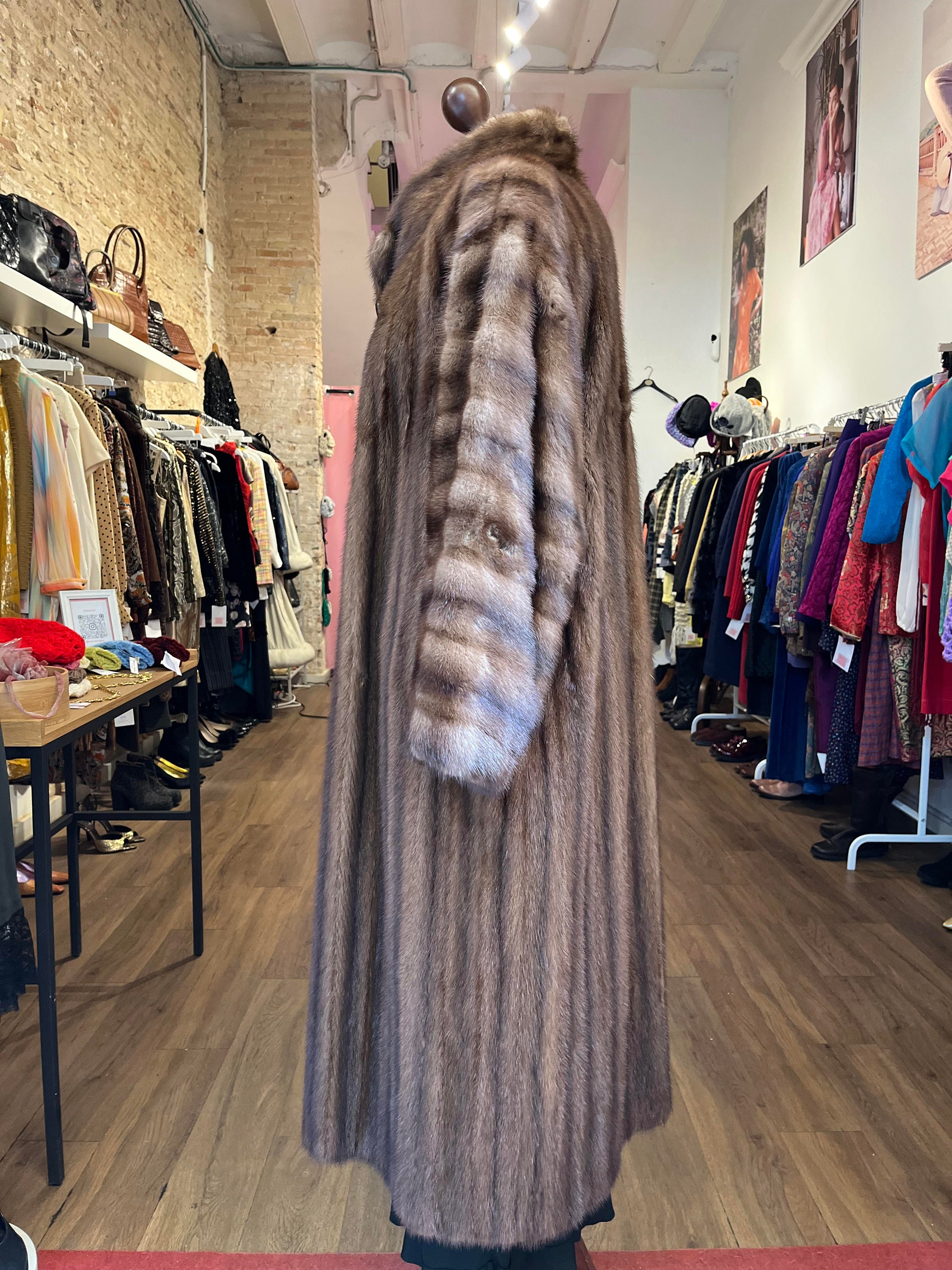 1990’s Long Mink Vintage Fur Coat, Preloved and in Great Condition ...