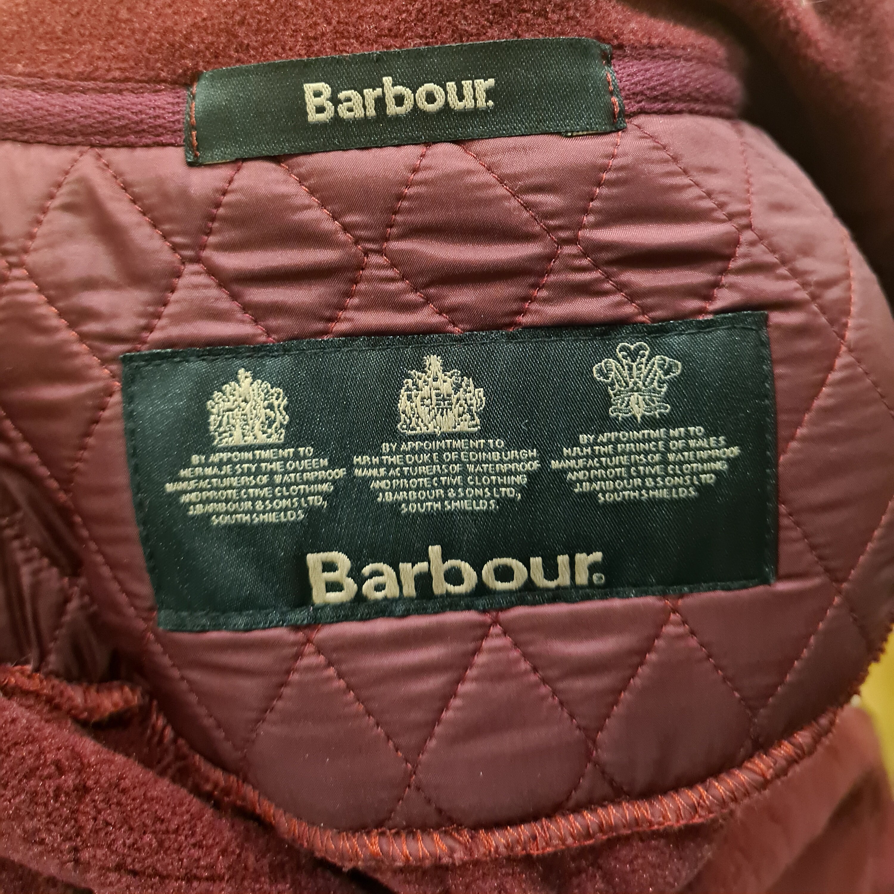 90's Quilted Barbour Parka in Maroon, Windbreaker & Waterproof ...