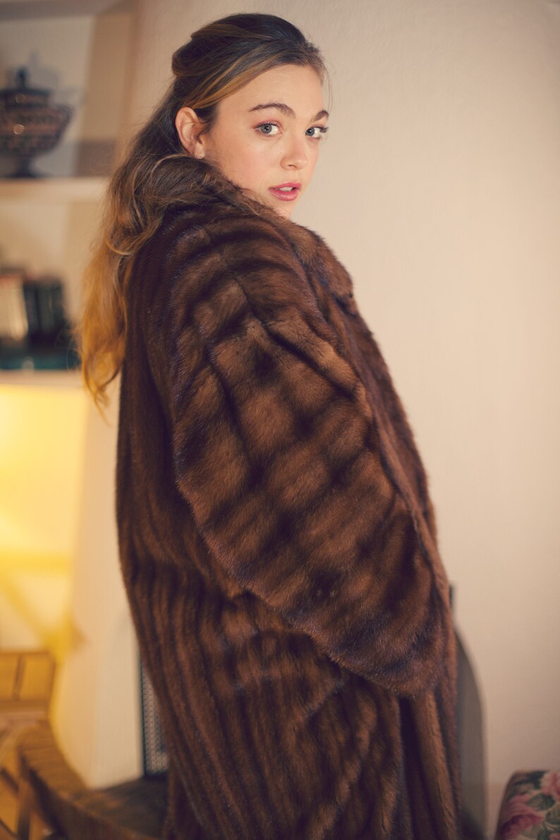 1990’s Long Mink Vintage Fur Coat, Preloved and in Great Condition ...