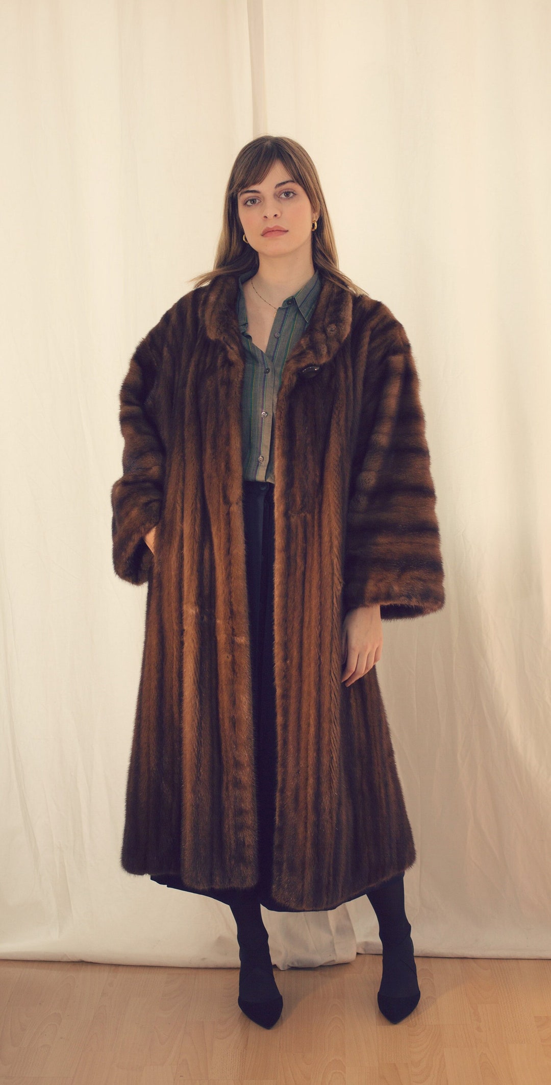 1990’s Long Mink Vintage Fur Coat, Preloved and in Great Condition ...