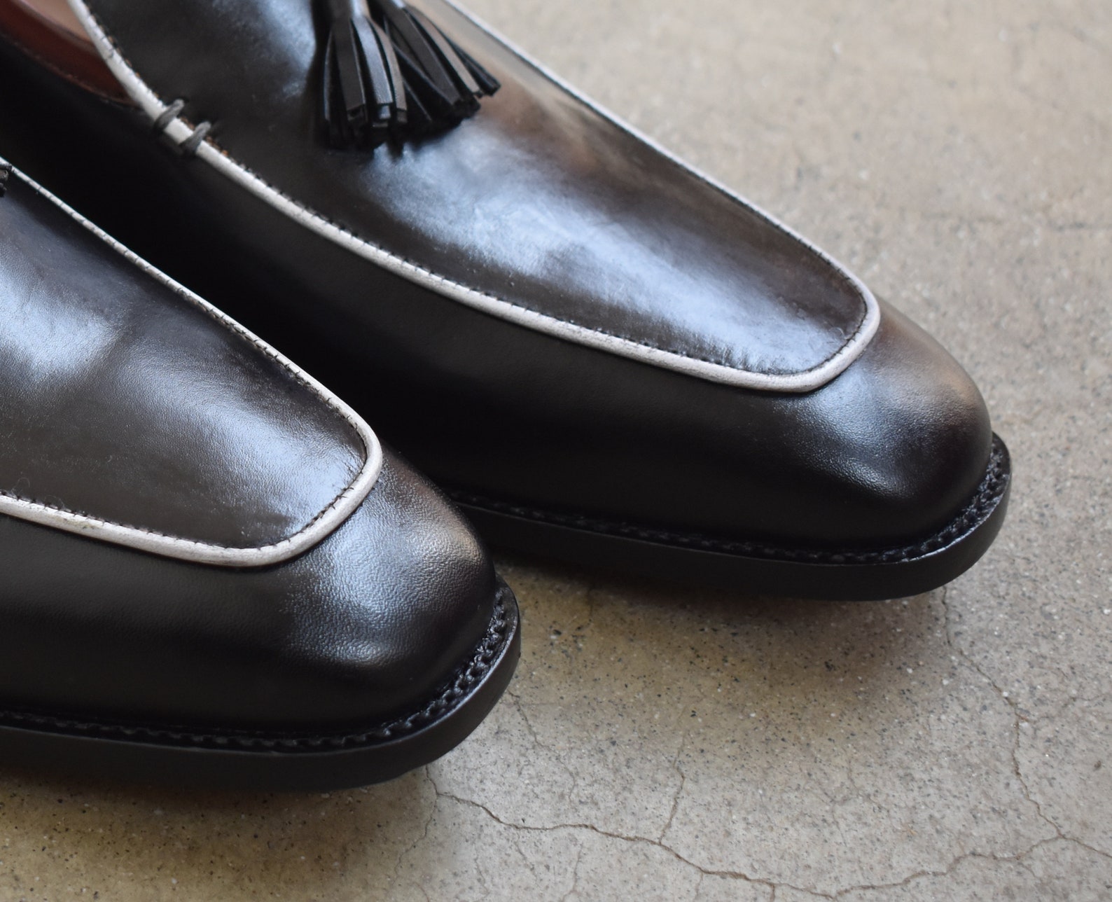 Men's 7 Star Handmade Black Tassels Loafers Dress Moccasin Shoes - Etsy
