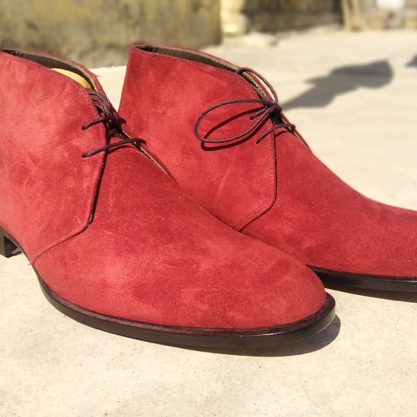 Red Chukka Boots - Etsy