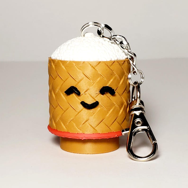 3D Printed Sticky Rice Bamboo Basket Kratip Keychain: Lao Thai ...