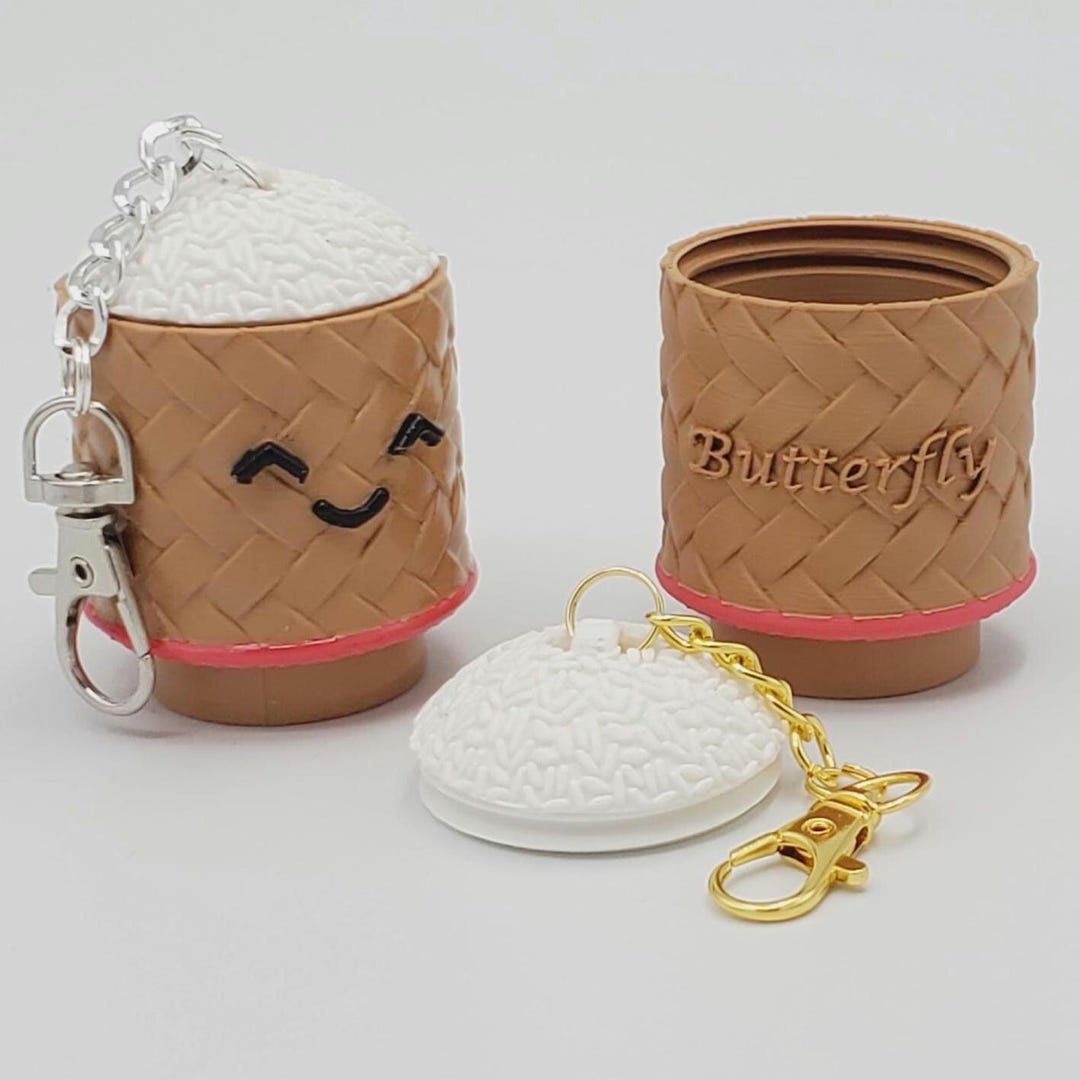 3D Printed Lao Thai Sticky Rice Bamboo Basket Keychain Container With ...