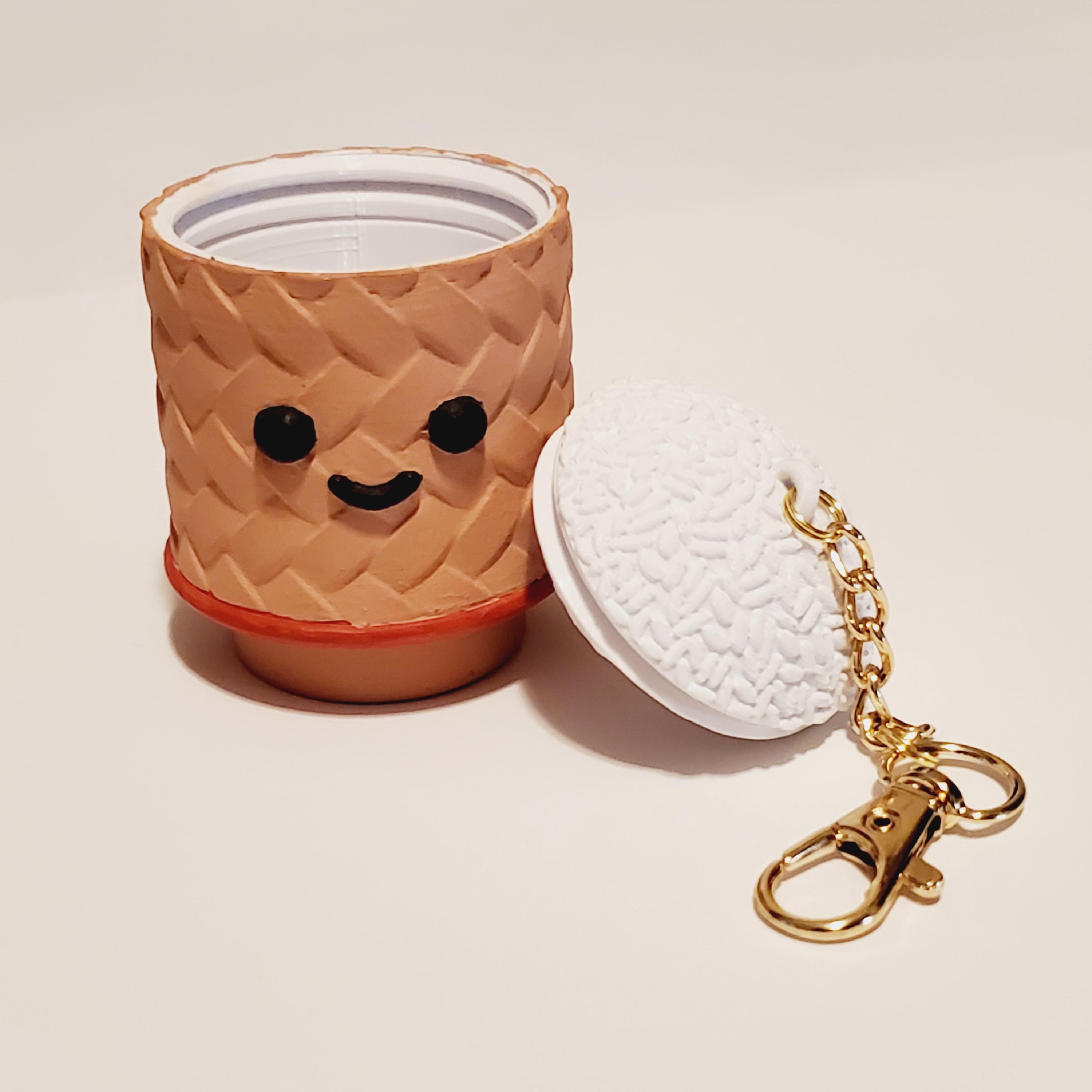 3D Printed Lao Thai Sticky Rice Bamboo Basket Keychain Container: Kong ...