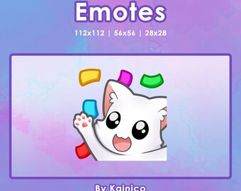 White Cat Emote Set for Twitch/discord Custom Gaming Streaming Discord ...