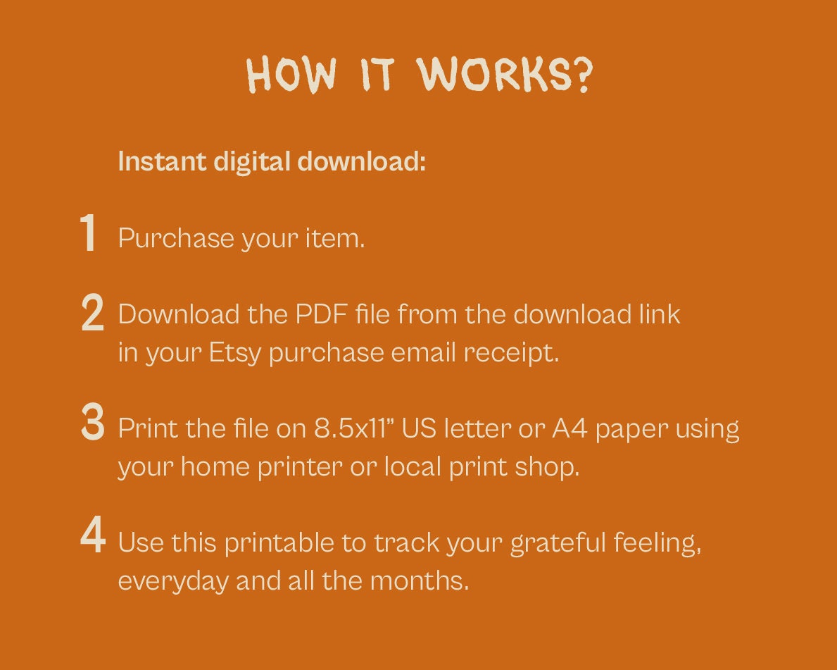Grateful Worksheet 8.5x11 & A4, Printable PDF Planner, Emotions Mental ...