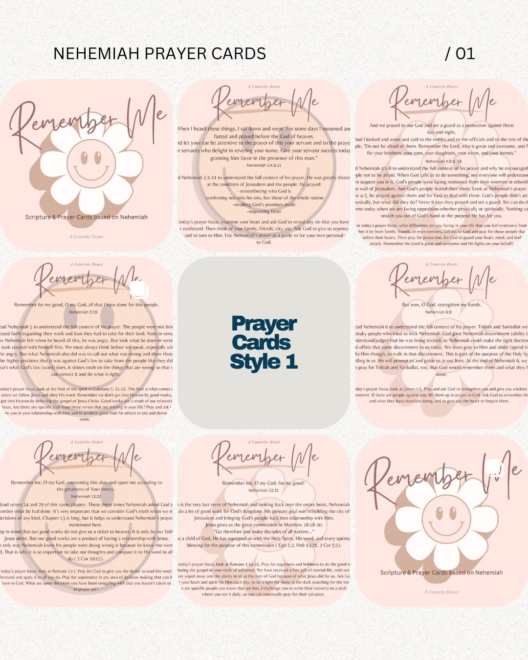Digital Printable Scripture Prayer Cards for Teens & Adults Based on ...