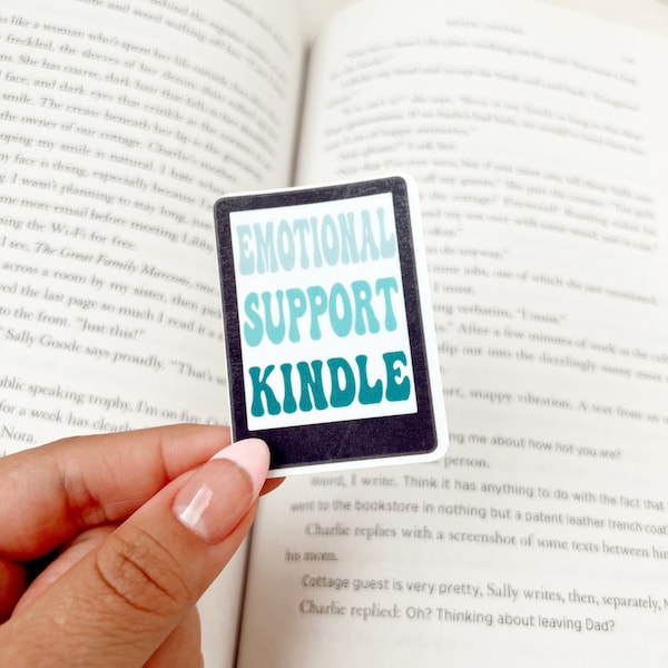 Emotional Support Kindle Sticker - Etsy